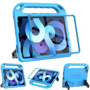 etopxizu kids case with built-in screen protector for ipad air 5th generation 2022/ipad air 4th gen 2020, 10.9" ipad air 5/4 shockproof handle stand case for ipad air 5th/4th gen 10.9/pro 11, blue