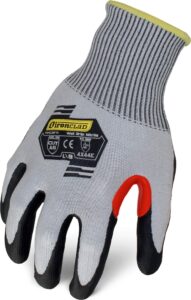 ironclad mens work glove command ilt a6 foam nitrile, grey/black/red, large us