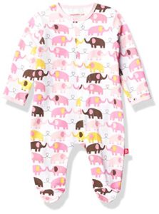 magnificent baby unisex baby footies pink elephant, 3-6m 12-16 lb us