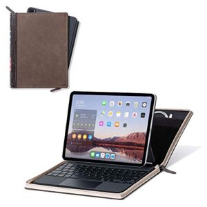 twelve south bookbook vol 2 for 12.9-inch ipad pro (gen 3 and 4), m1 | hardback leather cover with pencil/document/cable storage for ipad pro + apple pencil