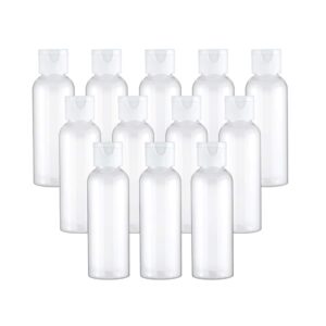 tancano plastic travel bottles, clear 3.4oz/100ml empty lotion bottle small squeeze bottle containers with flip cap for shampoo conditioner toiletries