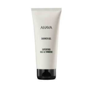 ahava superfood kale & turmeric smoothing anti-aging shower gel - washes away dirt and impurities, helps against premature signs of aging with anti-aging kale & turmeric & exclusive osmoter, 6.8 fl.oz