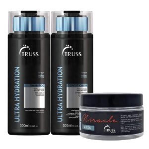 truss ultra hydration shampoo and conditioner set bundle with miracle hair mask for dry damaged hair