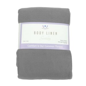 body linen gentility™ polar fleece massage table blanket, warm, cozy and plush spa blankets. create that perfect atmosphere. 54 x 80 inches, 100% polyester - bluish grey