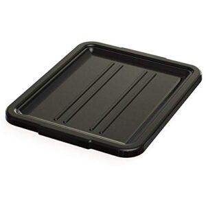 nsf certified bus tub lids 12-pack, commercial plastic lid for bus box/storage bin (black)