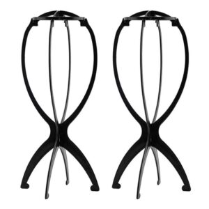 ruiwen hair 2pcs wig stand, wig head stand, wig head, travel wig stand for styling collapsible wig stand portable wig stand wig holder 13.8 inch wig stands for women multiple wigs