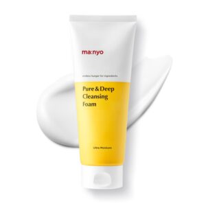 ma:nyo pure & deep cleansing foam | gentle face wash with natural ingredients | removes impurities & excess sebum | suitable for all skin types | korean skincare 6.7 fl oz (200ml)