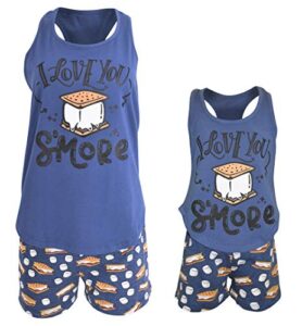 unique baby womens matching mommy and me smores shorts set outfit (adult s, smores)