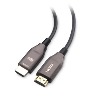 cable matters unidirectional cl2 rated (in-wall installation) active 8k @60hz fiber optic hdmi cable 32.8 ft / 10m - support 4k@120hz hdr - compatible with xbox series x, ps5, apple tv, pc, projector