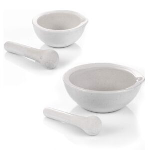 young4us 2 pack mortar and pestle set, 60mm 100mm for scientific experiment science supplies food preperation