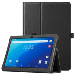 fintie case for onn. 10.1" tablet pro (model: 100003562), premium vegan leather folio protective stand cover with pencil holder for onn 10.1 inch pro tablet - black