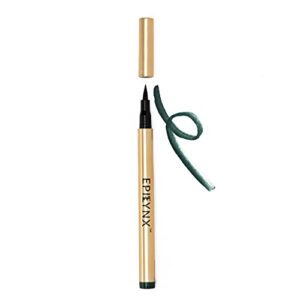 epilynx long lasting waterproof liquid eyeliner with precision tip | gluten and allergen free, vegan eyeliner pencil |2ml| green by dr. liia