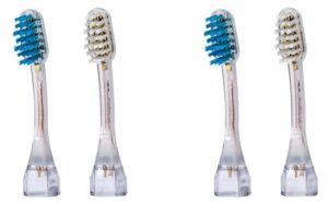 emmi-dent platinum 4-pin wave bristle-head attachments - electric toothbrush replacement heads. cleans with ultrasound waves. (wave 4 pack)