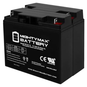 mighty max battery 12v 22ah battery replacement for truck pac es1240 for es8000 jumpstarter - 2 pack