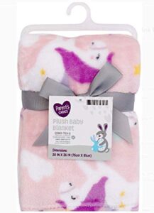 parent's choice plush baby blanket, pink unicorn