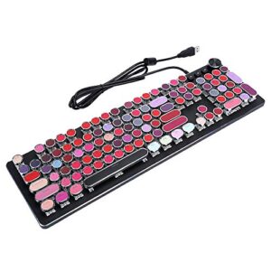 【𝐂𝐡𝐫𝐢𝐬𝐭𝐦𝐚𝐬 𝐆𝐢𝐟𝐭】 ergonomics wired keyboard, green axis 108 keys cute net red girl powder usb interface keyboard, for gaming pc gamer computer desktop live streaming girls boys