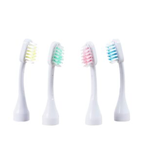 emmi-dent metallic/professional 2-pin bristle-head attachments - electric toothbrush replacement heads. cleans with ultrasound waves (wave 4 pack)