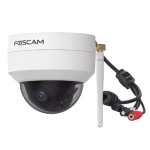 foscam 4mp outdoor security wifi camera, 4x optical zoom pt surveillance dome camera, supports 2.4g/5g dual-band wifi connection, 66ft night vision, ik10, microsd recording (128gb), white(vz4)