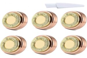 facial hair remover replacement heads for women, painless facial hair trimmer blade with cleaning brush, perfect touch and smooth finishing, as seen on tv, 18k gold-plated (6pcs)