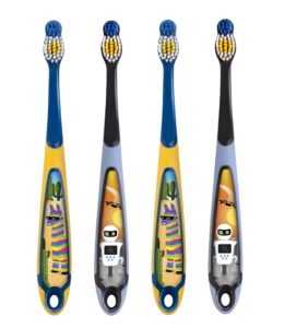 jordan* step 3 kids toothbrush, 6-9 years, soft bristles, bpa free - 4 pack - blue & green