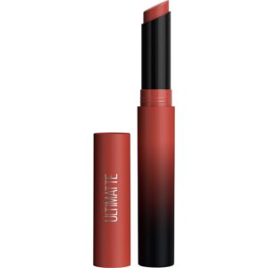 maybelline color sensational ultimatte matte lipstick, non-drying, intense color pigment, more rust, rusty red, 1 count