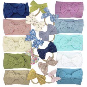 diapersquad's baby girl bow headbands newborn infant toddler 20-pack hairbands and bows child hair accessories