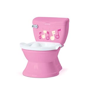 summer my size potty lights and songs transitions, pink - realistic potty training toilet with interactive handle that plays music for kids, removable potty topper/pot, wipe compartment, splash guard