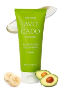 rated green cold brew avocado nourishing scalp pack with banana - korean hair conditioning mask - deep hydrating treatment for dry damaged hair (6.76 fl. oz)