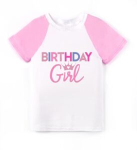 wild and happy birthday party shirt with princess crown little girls, size 4t