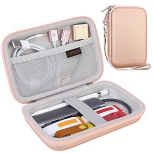 canboc usb hub organizer case usb c hub adapter usb splitter usb extender holder for anker hiearcool ugreen lention multi usb port drives, mesh pocket fit flash drive macbook air pro charger,rose gold