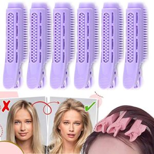 pijooki volumizing clip for women, 6pcs hair root clip, natural fluffy hair clip long/short hair root lift styling tool&appliances, plastic, purple