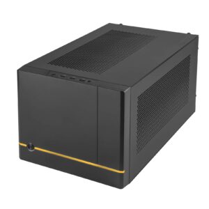 silverstone technology sugo 14, sg14, black, mini-itx cube chassis, supports 3 slot full length gpus/atx psu / 240mm aio, 4 removable panels, sst-sg14b