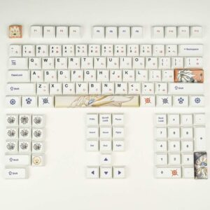 xda pbt keycaps white keycap black characters mechanical keyboard 2.25 enter 6.25u spacebar thermal sublimation keycaps