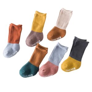 ashmyova baby boys girls anti slip socks toddler winter thick wool socks, unisex cotton warm socks for newborn 6 colors size 6-12 months