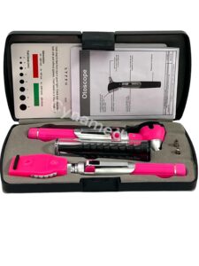 pink otoscope set -led otoscope/school kit-cynamed