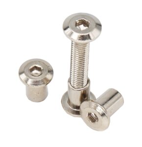 binifimux 10-set m8x 16mm 20mm 25mm 30mm 35mm 40mm 45mm 50mm rivet countersunk hex socket cap connecting bolts barrel cap nuts for furniture cribs chairs, nickel plated (10-pack m8 x 50mm)