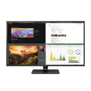 lg 43un700-b 43 inch class uhd (3840 x 2160) ips display with usb type-c and hdr10 with 4 hdmi inputs, black (renewed)