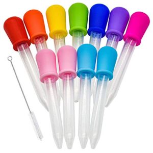 chiutuuy 11 pcs eye droppers for kids - 5ml silicone plastic pipettes liquid transfer dropper for crafts science water play candy gummy molds