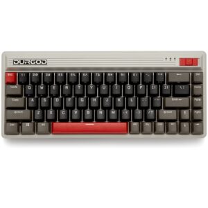 durgod fusion mechanical retro keyboard | 65% layout | wireless 2.4 ghz, bluetooth 5.0, usb c | doubleshot pbt | up to 40 days battery life | windows, android, ios (cherry mx brown, steam)