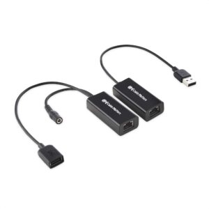 cable matters usb over ethernet extender with power adapter up to 150 ft - full usb 2.0 support for keyboard, mouse, webcam, and more