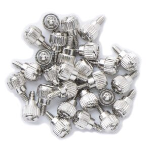 vapker 50pcs 6#-32x6 m3.5 pc computer case thumbscrews thumb screws silver zinc for hard drive computer case motherboard fan power graphics