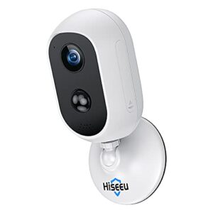 hiseeu security camera wireless, 2k home camera outdoor & indoor, battery powered surveillance camera, pir motion detection, two-way audio, night vision