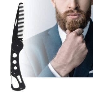 beard brush, foldable stainless steel beard set beard hair removal razor strops men beard mustache styling for razor strops comb folding comb