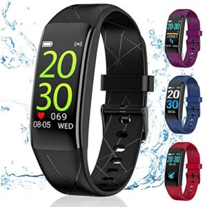 fitness tracker wb11, smart watch activity tracker with heart rate monitor, ip67 waterproof smart band with step counter, calorie counter, pedometer sport watch for women and men (latest exclusive)