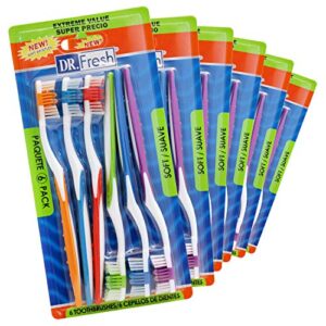 dr. fresh extreme value toothbrush soft bristles, 6 count (pack of 6)