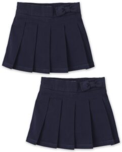 the children's place girls and toddler pleated skort shorts, tidal 2 pack, 5t us