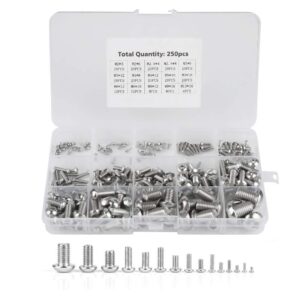 zxy-nan screws set, 250pcs m2/ m2.5/ m3 /m4/ m5/ m6/ m8/ m10 machine screws set for laptop/keyboard/phone/pc