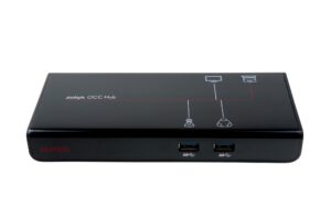 avaya one cable connect hub - usb/hdmi 3-port hub for laptops, monitors, speakers - plug and play - black