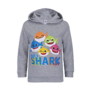 nickelodeon baby shark boys pullover hoodie for toddler and little kids - grey