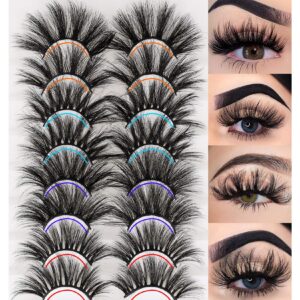 mink eyelashes 25mm lashes pack heyalice fluffy 8 pairs 4 styles mixed eyelashes long strip thick volume fake lashes